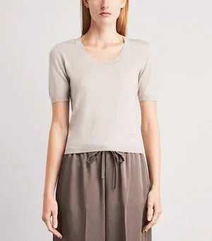 Agnona Wool-silk-cashmere Scoop-neck Sweater