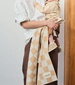 BINIBAMBA Merino Wool Chequerboard Blanket