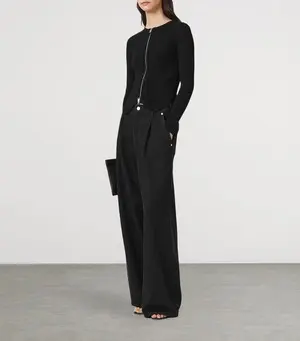 ALLSAINTS Ribbed Cruz Zip-up Cardigan - Black