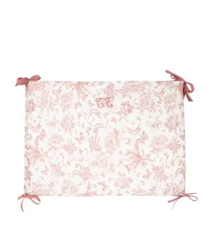 TARTINE ET CHOCOLAT Floral Print Reversible Bed Bumper - Pink