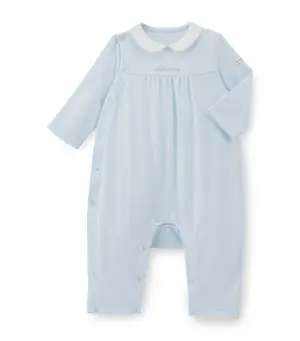 MIKI HOUSE Cotton Embroidered Playsuit - Blue