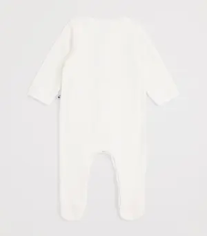 Petit Bateau Cotton Velour Heart All-in-one