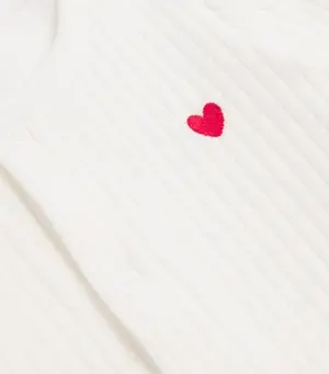 Petit Bateau Cotton Velour Heart All-in-one