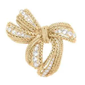 Grossé Crystal Bow Brooch, Series Reproduction - Gold