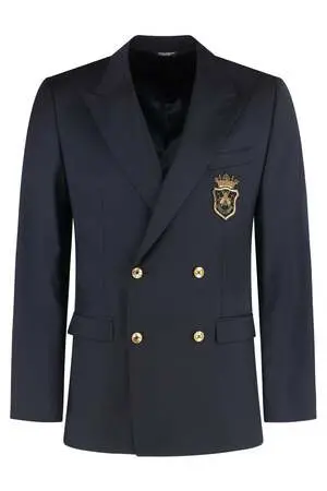 Dolce & Gabbana Double-breasted Virgin Wool Jacket With Lapel Collar