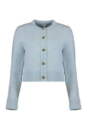 Bottega Veneta Bouclé Wool Cardigan With Metal Knot Buttons