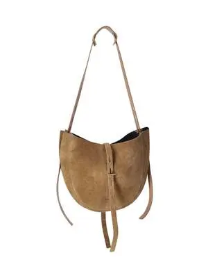 MINOBOSSI Suede Hobo Shoulder Bag - Beige