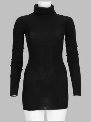 Rick Owens Fitted Ribbed Turtleneck Sweater Dress
