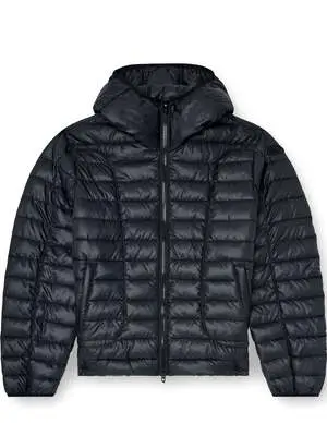 DIESEL® Hooded Zip-up Sleeveless Down Jacket With Logo Patch