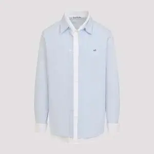 Acne Studios Embroidered Cotton Button-up Shirt - Blue