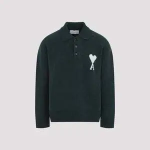 AMI Paris Alpaca Blend Adc Polo Shirt