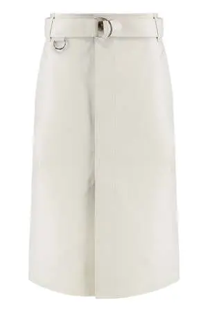TOD`S Tod's Cotton Mini Skirt With Slits And Waist Belt - White