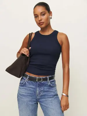 REFORMATION Tasha Tank Top Blue