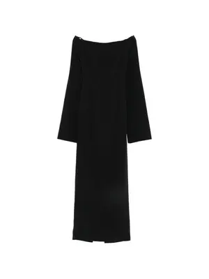 Solace London Marcella Maxi Dress With Off-shoulder Neckline And Bell Sleeves - Black