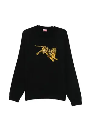 Kenzo Jumping Tiger Crewneck Sweater - Black