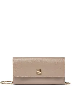 Fendi Leather Continental Wallet - Grey
