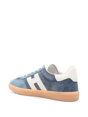 Hogan H" Logo Suede Sneakers - Sky Blue