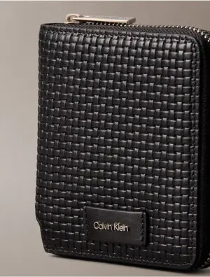 Calvin Klein Embossed Woven Zip Billfold Wallet