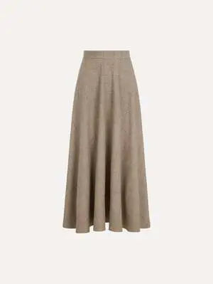 Oscar De La Renta Plaid Wool-cashmere Blend Skirt