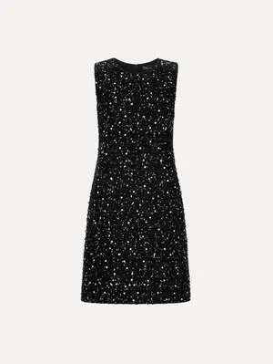 Oscar De La Renta Sequin Ribbon Tweed Dress