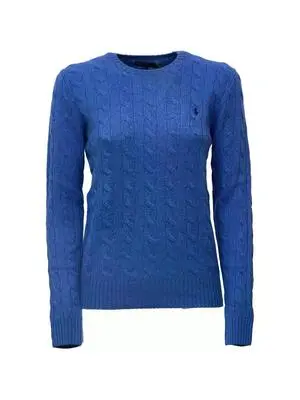 Polo Ralph Lauren Cable-knit Embroidered-logo Sweater - Blue