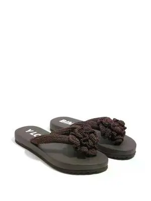 Bimba Y Lola Chocolate Crochet-flower Flip-flops - Brown