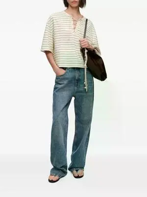 Bimba Y Lola Striped Adjustable Crew Neck T-shirt