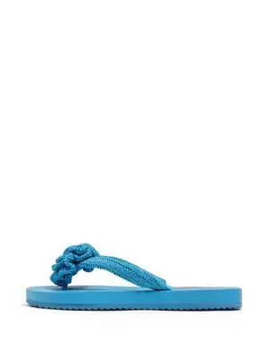 Bimba Y Lola Crochet Flower Flip-flops - Blue