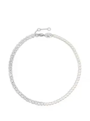 Bimba Y Lola Pearls And Crystals Heart Necklace - Silver