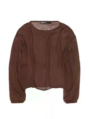 Bimba Y Lola Boxy Sweater With Metallic Beads - Brown