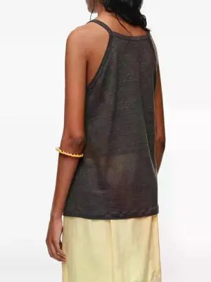 Bimba Y Lola Positional Sun Anthracite Linen Top