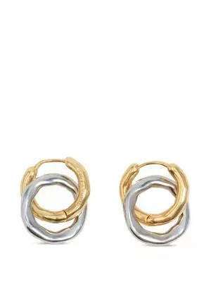 Bimba Y Lola Two-tone Textured Double Hoop Earrings