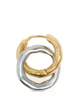 Bimba Y Lola Two-tone Textured Double Hoop Earrings