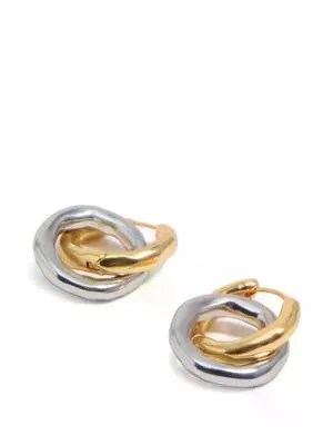 Bimba Y Lola Two-tone Textured Double Hoop Earrings