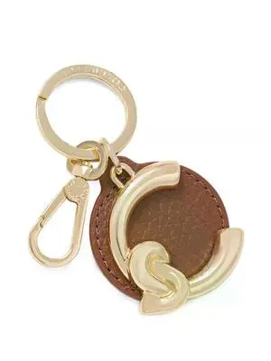 COCCINELLE C-me Logo-plaque Pebbled Keyring - Gold