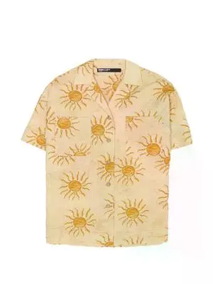 Bimba Y Lola Bimba-by-the-south Textured-cotton Oversize Shirt - Neutrals