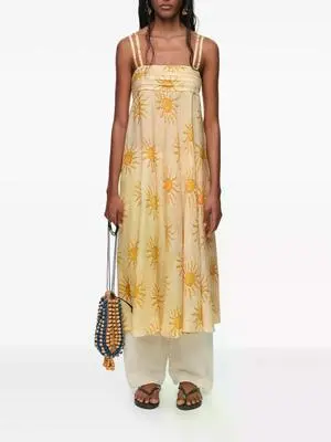 Bimba Y Lola Bimba The South A-line Pleated Dress - Neutrals