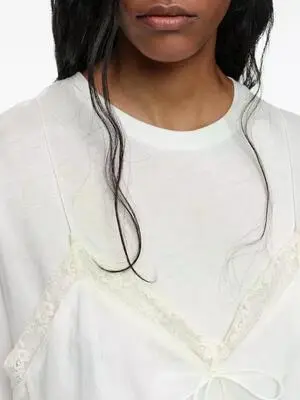 Bimba Y Lola Ivory Fluid Layer T-shirt Top