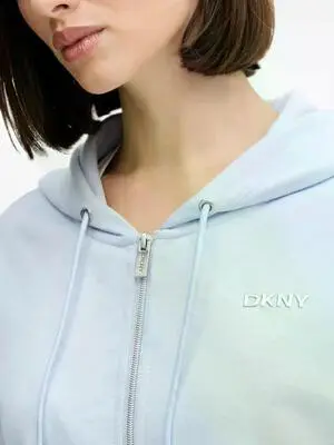 Dkny Logo-appliqué Zip-up Hoodie