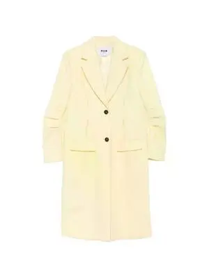 MSGM Single-breasted Coat - Yellow
