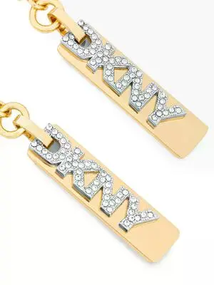 Dkny Paula Logo-plaque Drop Earrings - Gold