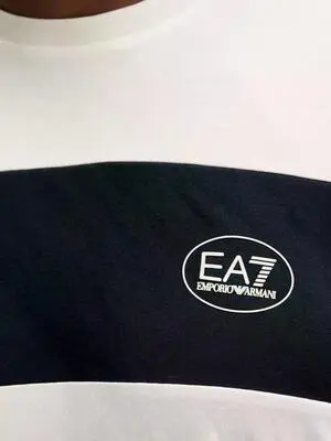 EA7 Logo-patch Panelled T-shirt