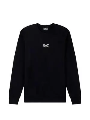 EA7 Long Sleeve Sweatshirt In Cotton With Logo Core Identity - Black