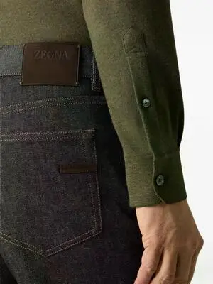 Zegna Stretch Cotton And Cashmere Slim Fit Jeans