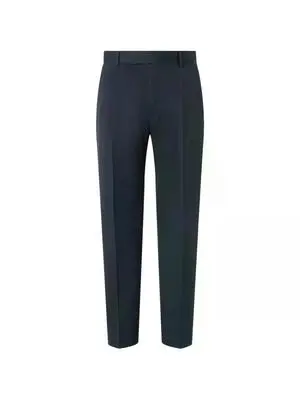 Zegna Navy Cotton And Wool Pants - Blue