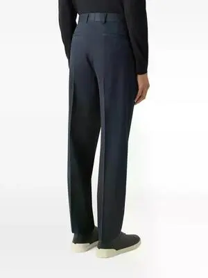 Zegna Navy Cotton And Wool Pants