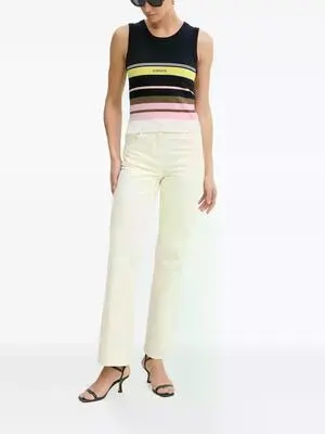 Iceberg Embroidered Striped Tank Top - Black