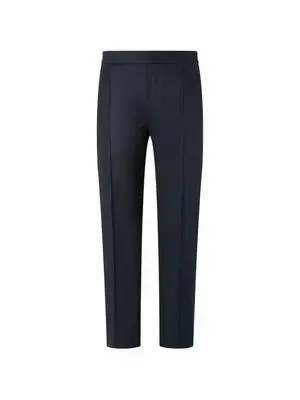 Zegna Navy Wool Silk And Cashmere Pants