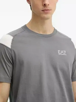 EA7 Logo-print Panelled T-shirt