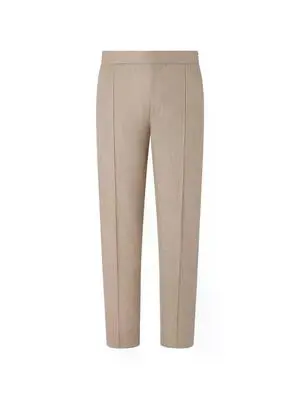 Zegna Light Taupe Mélange Wool Silk And Cashmere Pants - Neutrals